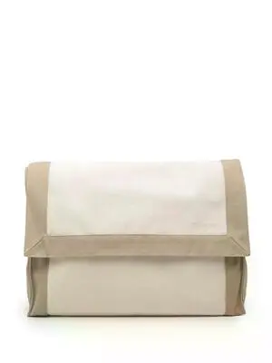 Hermès Bicolor Canvas Tapis De Selle Clutch Bag