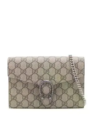 Gucci Gg Supreme Dionysus Wallet On Chain Crossbody Bag - Neutrals