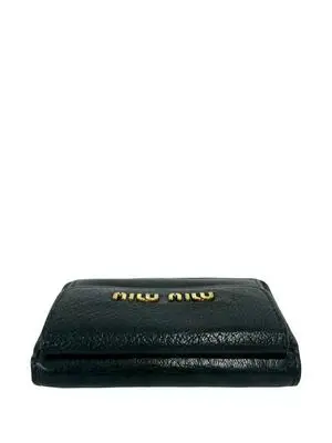 Miu Miu 2010-2026 Leather Logo Trifold Wallet Small Wallets