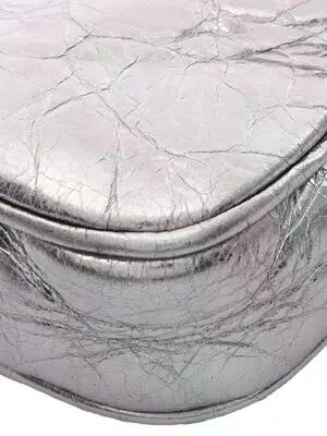 Balenciaga Metallic Lambskin Le Cagole Sling Crossbody Bag - Silver