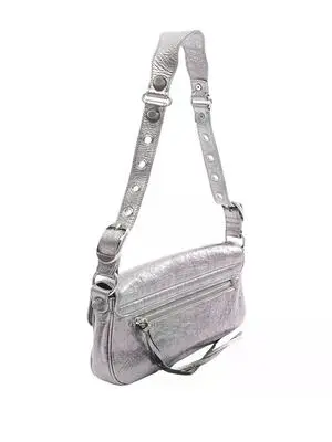 Balenciaga Metallic Lambskin Le Cagole Sling Crossbody Bag - Silver