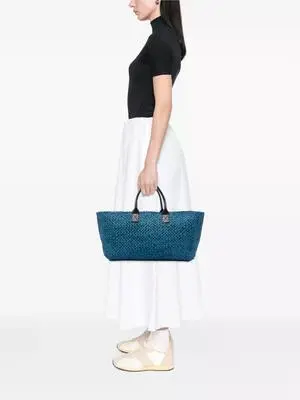 Bottega Veneta Large Lambskin Intreccio Cabat Tote Bag