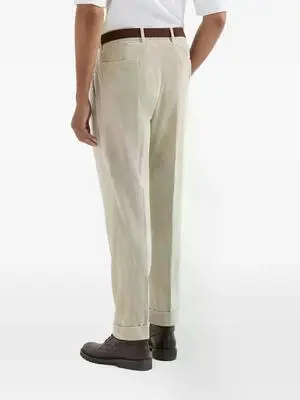 Brunello Cucinelli Garment-dyed Cotton Corduroy Pleated Trousers