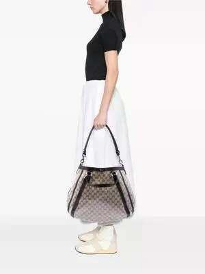 Gucci Gg Crystal Abbey D-ring Convertible Tote Satchel - Neutrals
