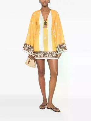 CALA DE LA CRUZ Tessa Striped Mini Dress