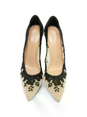 GIANVITO ROSSI Plexi Lace Heeled Pumps