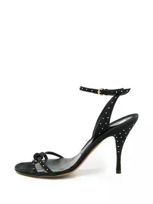 Moschino Crystal-embellished Ankle-wrap Stiletto Sandals