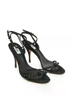 Moschino Crystal-embellished Ankle-wrap Stiletto Sandals