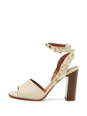 Valentino Garavani Rockstud Ankle-strap Sandals - Neutrals