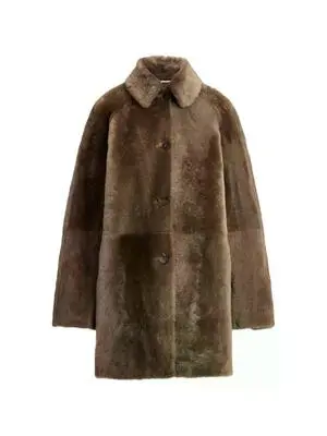 Ralph Lauren Janise Waxed Lamb-shearling Coat