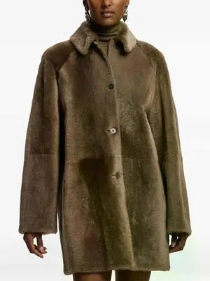Ralph Lauren Janise Waxed Lamb-shearling Coat