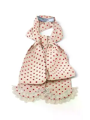 Prada Polka-dot Marocain Scarf - Neutrals