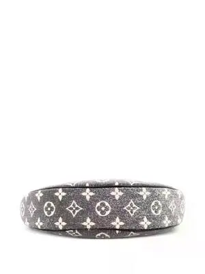 LOUIS VUITTON Monogram Jacquard Denim Loop Hobo Bag - Black