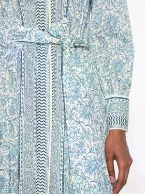MC2 SAINT BARTH Jensen Floral-print Tiered Maxi Dress - Blue