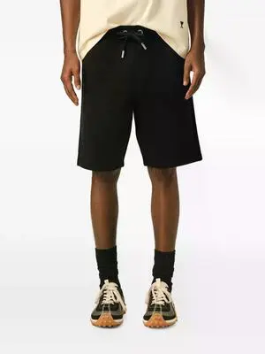 AMI Paris Cotton Embossed De Coeur Shorts