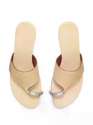 Tory Burch Pierced Wedge Sandals In Vachetta Leather