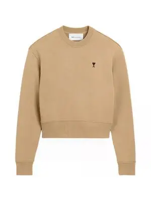AMI Paris De Coeur Embroidered Cotton Sweatshirt