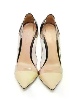GIANVITO ROSSI Plexi Leather Heeled Pumps - Black