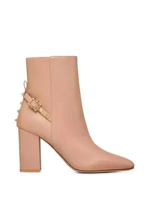 Valentino Garavani Rockstud Nappa Ankle Boots - Neutrals