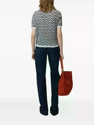 Missoni Short Sleeve Zigzag Knit Sweater