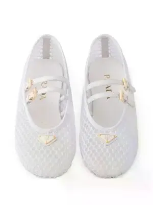 Prada Mesh Macramé Ballerinas - White