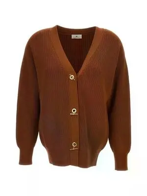 Elisabetta Franchi Ribbed Knit Toggle Cardigan