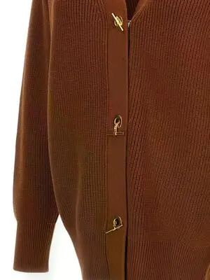 Elisabetta Franchi Ribbed Knit Toggle Cardigan