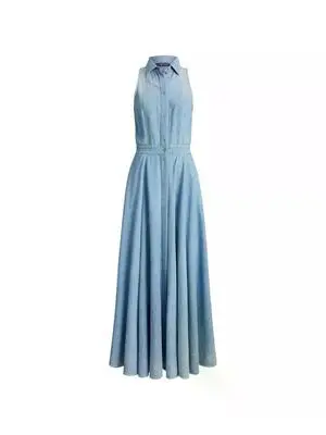 Ralph Lauren Peyton Halterneck Maxi Dress - Blue