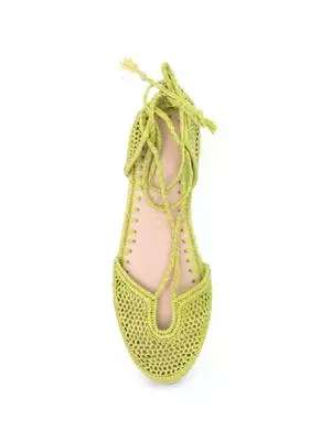 SLO_HAND_MADE Woven Ballet Flats With Tie Fastening