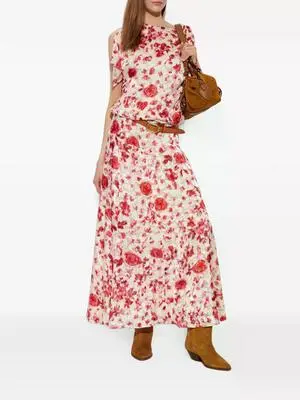Isabel Marant Étoile Hilza Floral-print Silk-blend Maxi Skirt - Neutrals