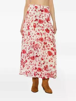 Isabel Marant Étoile Hilza Floral-print Silk-blend Maxi Skirt - Neutrals