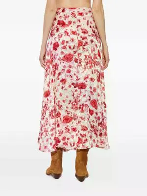 Isabel Marant Étoile Hilza Floral-print Silk-blend Maxi Skirt - Neutrals