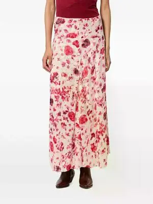 Isabel Marant Étoile Hilza Floral-print Silk-blend Maxi Skirt - Neutrals
