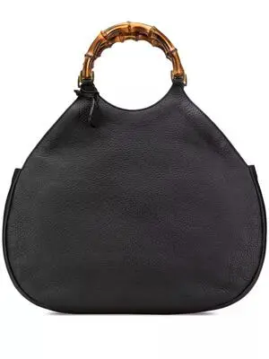 Gucci Pebbled Calfskin Bamboo Hobo Bag