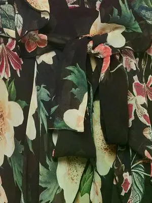 NICHOLAS Floral Print Ruffle Maxi Dress