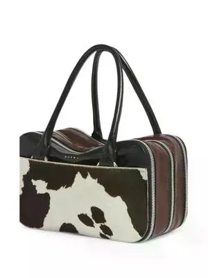 Marni Boxyne Cow-print Leather Tote Bag