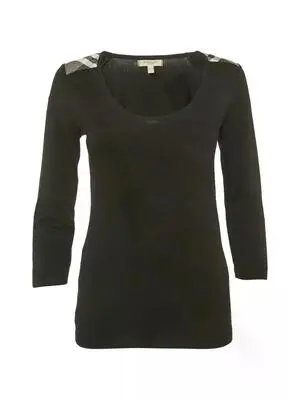 Burberry Check Trim T-shirt - Black