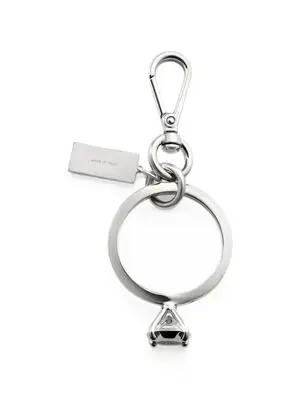 MAISON MARGIELA Polished Palladium Solitaire Ring Clip Keyring