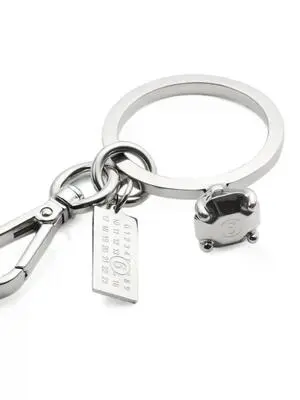 MAISON MARGIELA Polished Palladium Solitaire Ring Clip Keyring