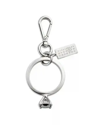 MAISON MARGIELA Polished Palladium Solitaire Ring Clip Keyring - Silver