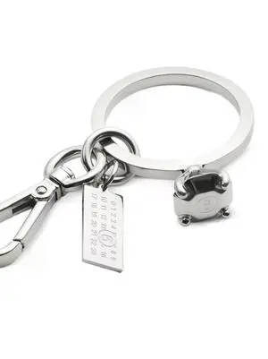 MAISON MARGIELA Polished Palladium Solitaire Ring Clip Keyring
