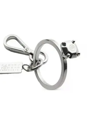 MAISON MARGIELA Polished Palladium Solitaire Ring Clip Keyring