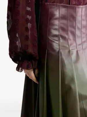 Etro Pleated Degradé Leather Skirt