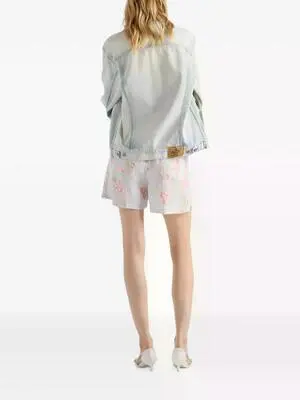 Prada Linen Floral Print Shorts
