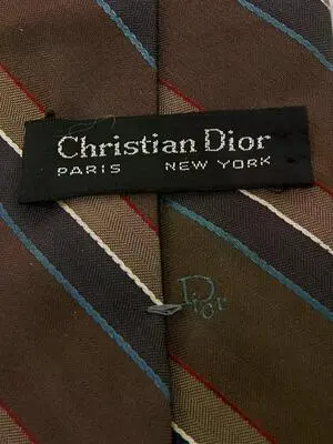 Saint Laurent Diagonal-striped Silk Tie