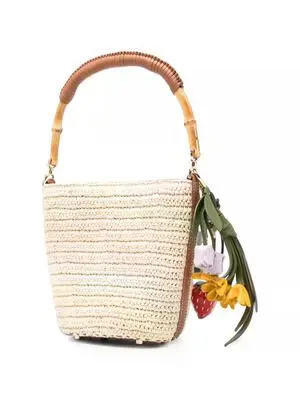 SELF-PORTRAIT Bamboo Handle Tote Bag