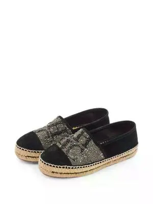 Carolina Herrera Glitter Suede Espadrilles