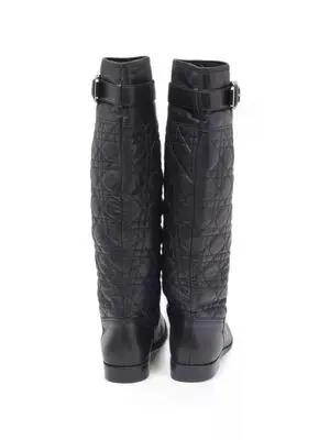 Dior Cannage Quilted Buckle Detail Boots