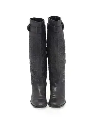 Dior Cannage Quilted Buckle Detail Boots