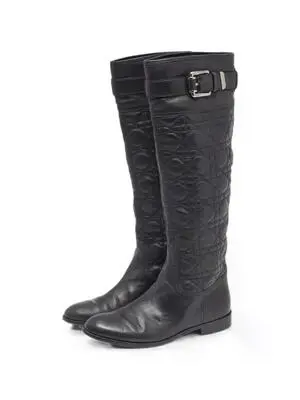 Dior Cannage Quilted Buckle Detail Boots